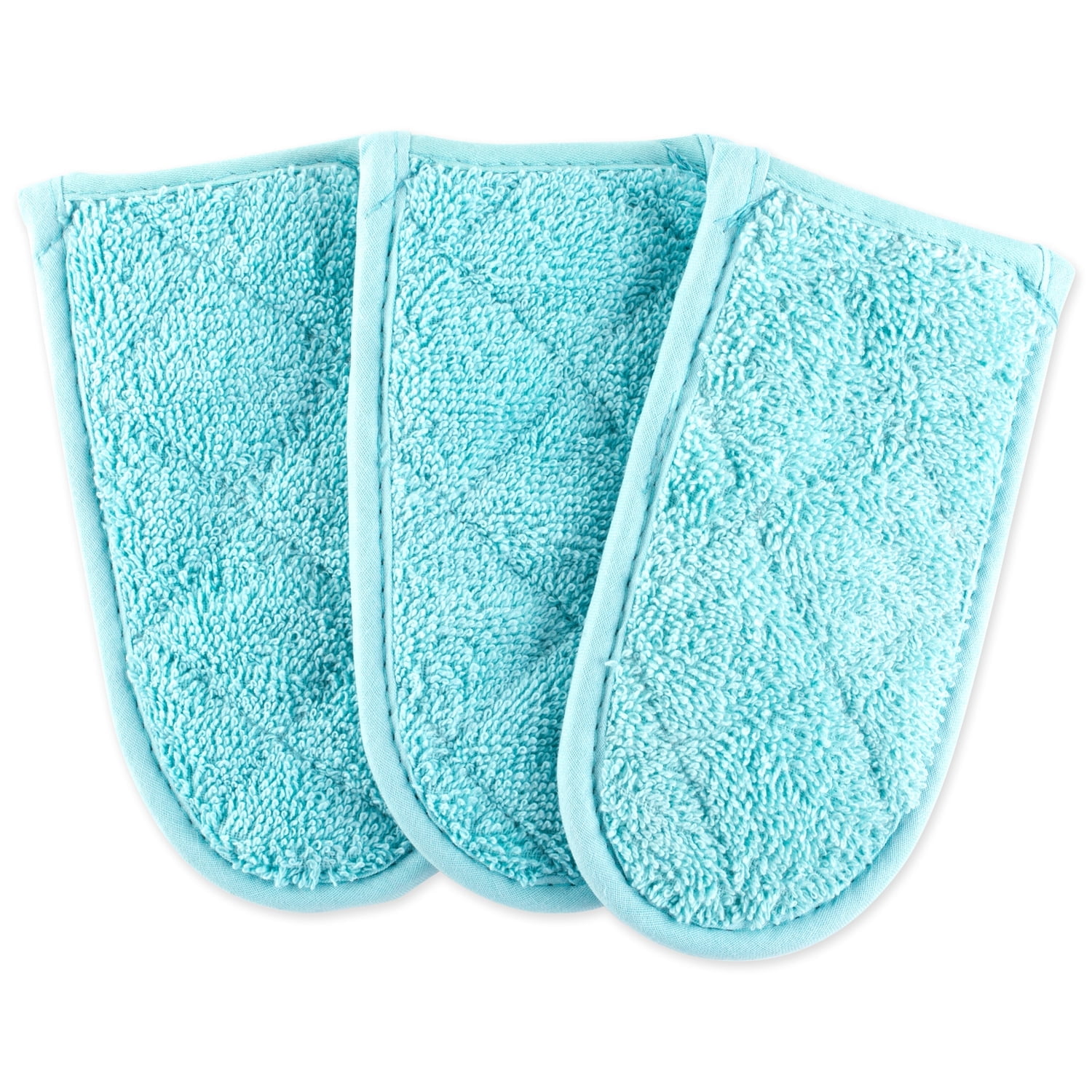 DII Modern Style Cotton Terry Pan Handle in Aqua Blue (Set of 3 ...