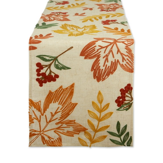 DII Multi-Color Scattered Leaves Fabric Table Runner 14x70 - Walmart.com