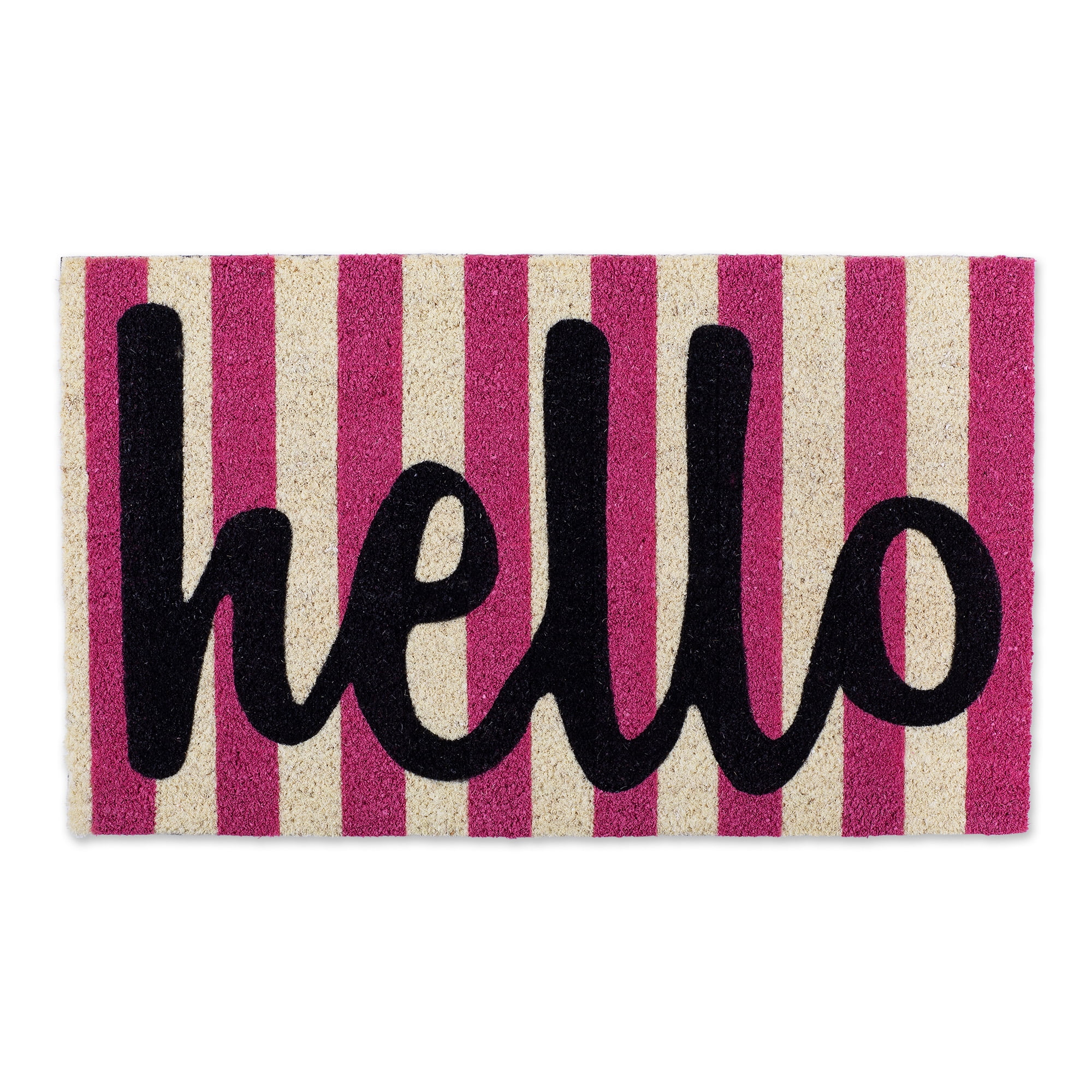 DII Natural Coir Doormat, Decorative Hello Mat, 17x29", Hello Stripes ...