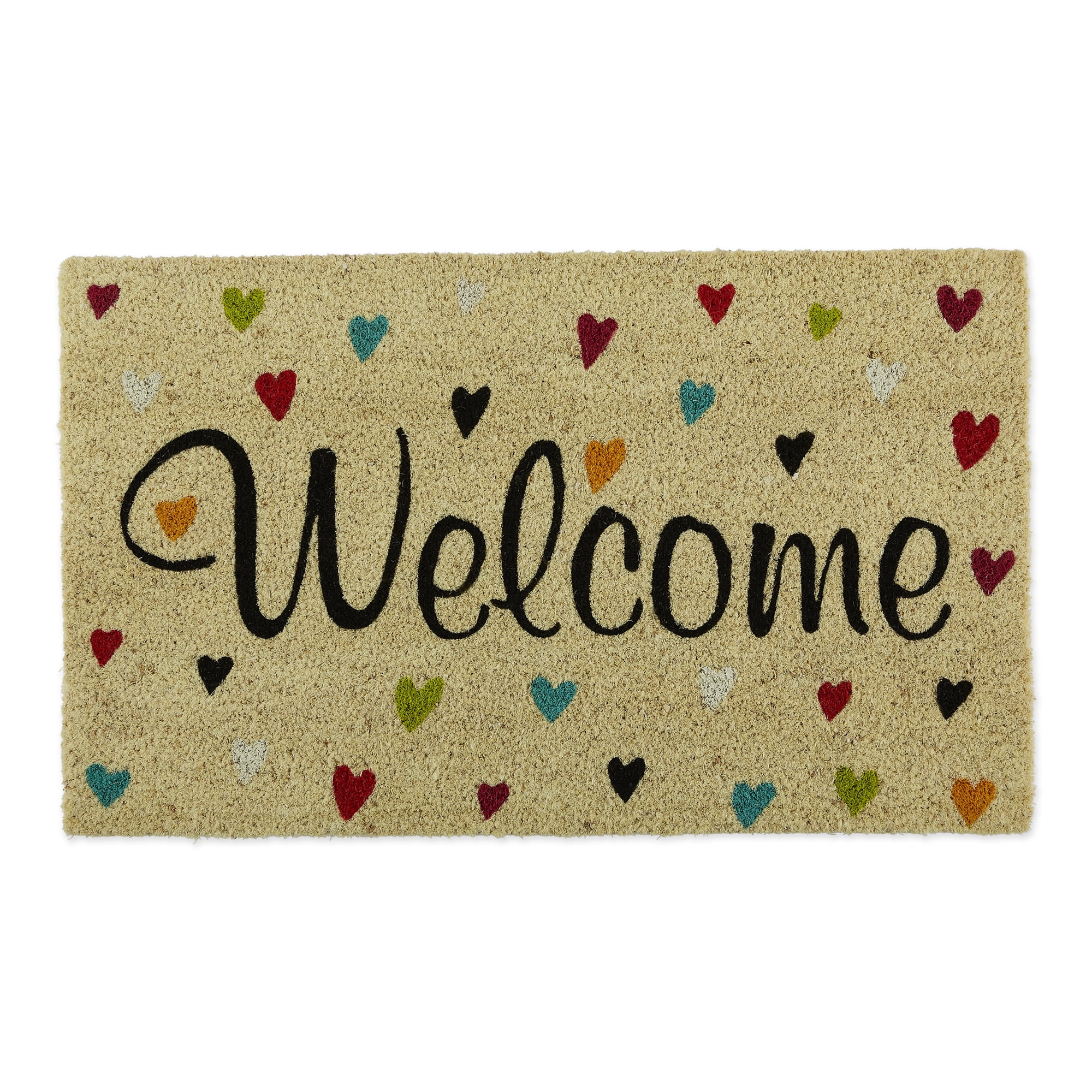 DII Natural Coir Doormat Outdoor Welcome Mat, 17x29", Hearts - Walmart.com
