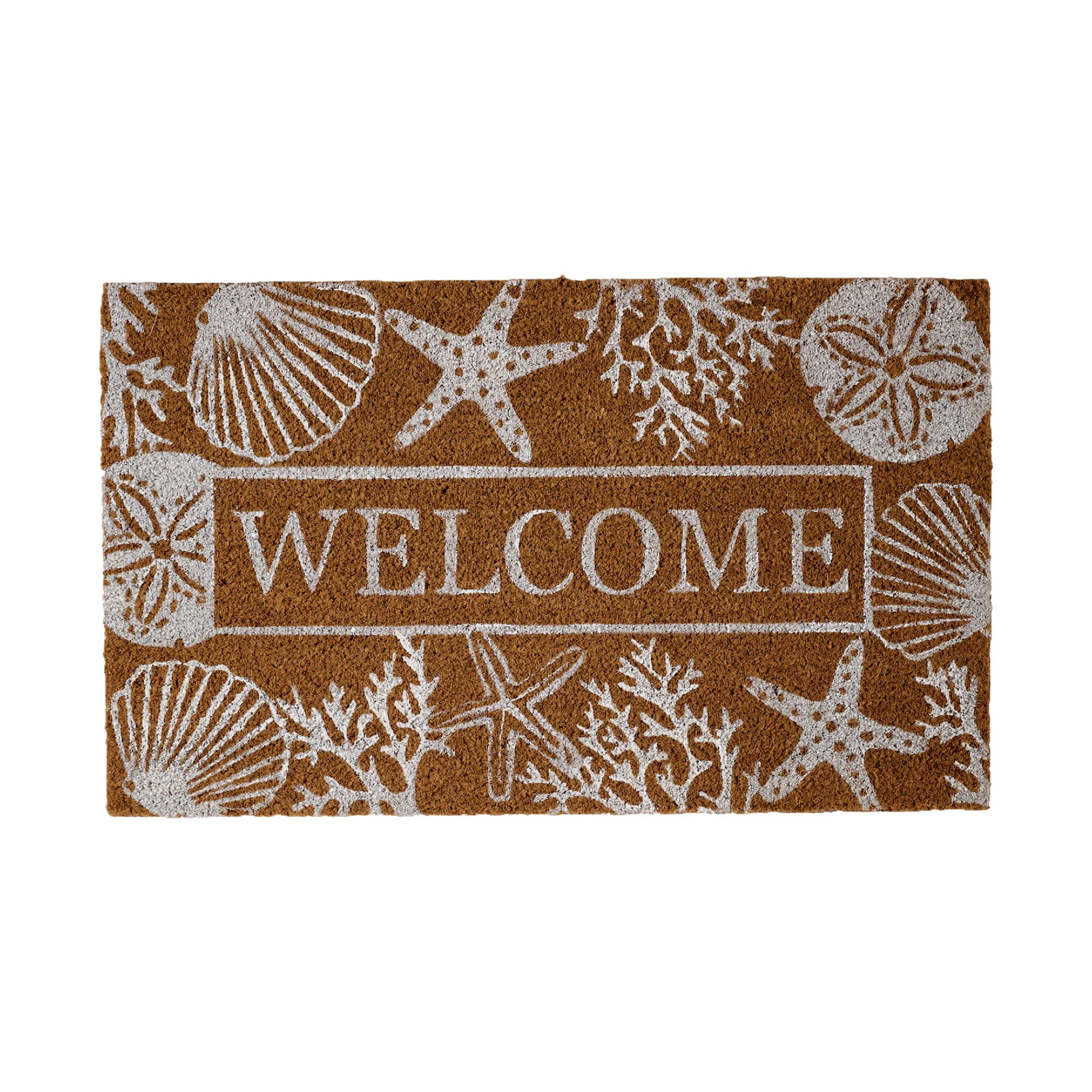DII Natural Coir Doormat Outdoor Welcome Mat, 17x29, Seashells ...