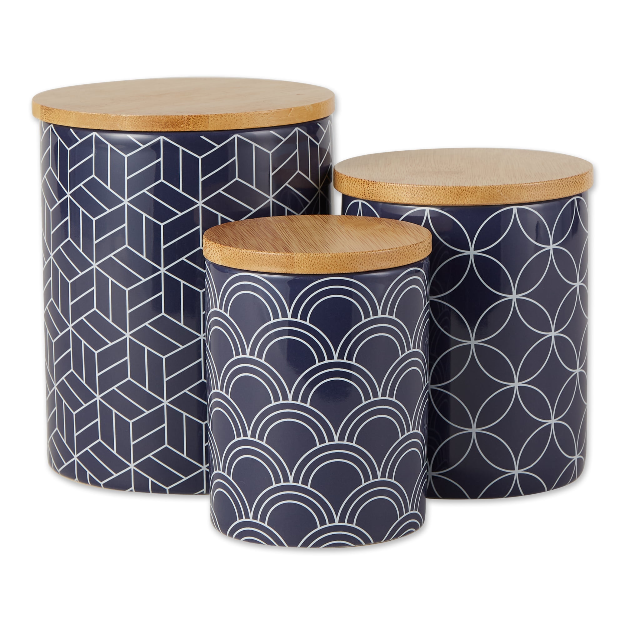 DII Kitchen Ceramics Collection, Canister Set, Mixed Print, Nautical ...