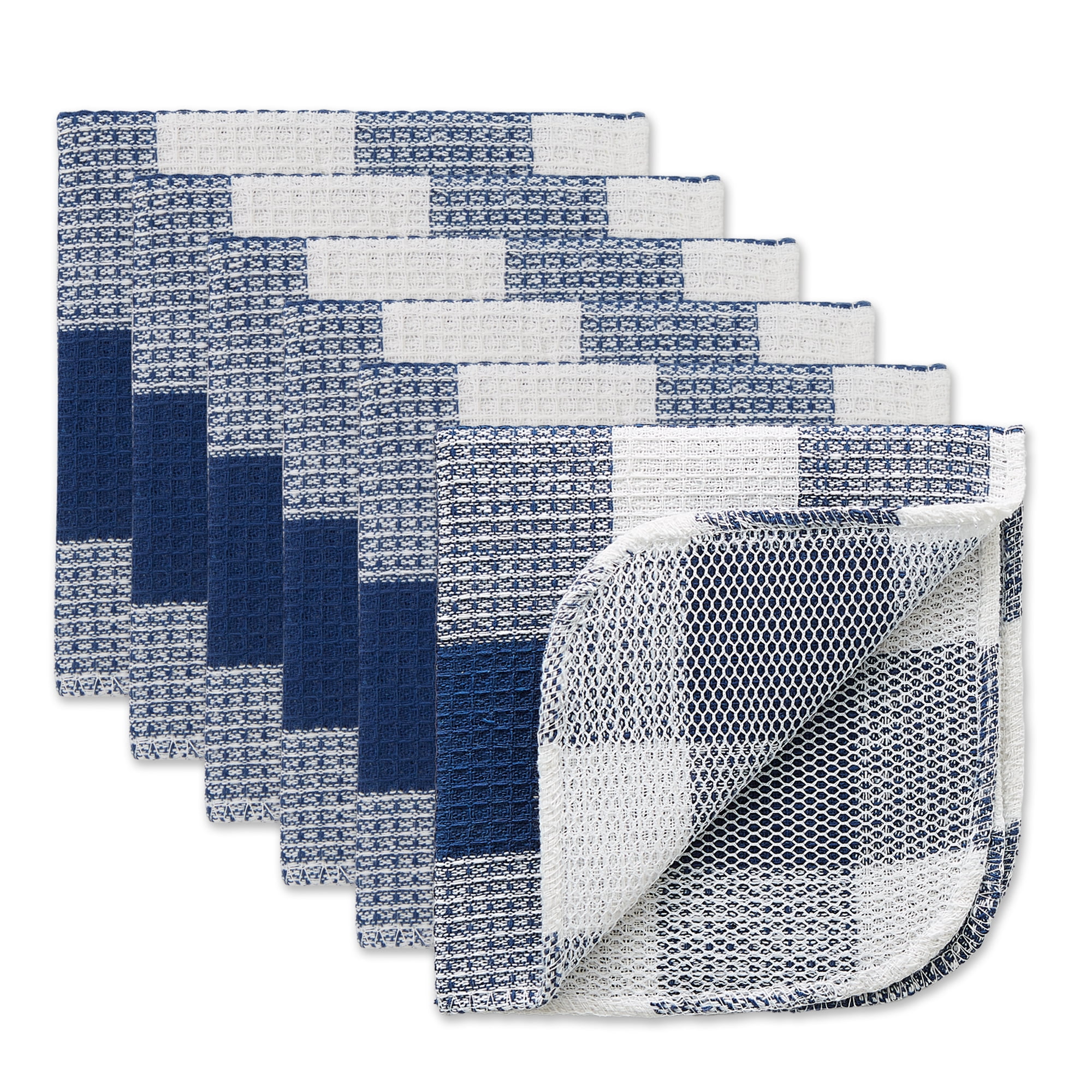 DII Nautical Blue Buffalo Check Scrubber Dishcloth Set of 6 - Walmart.com