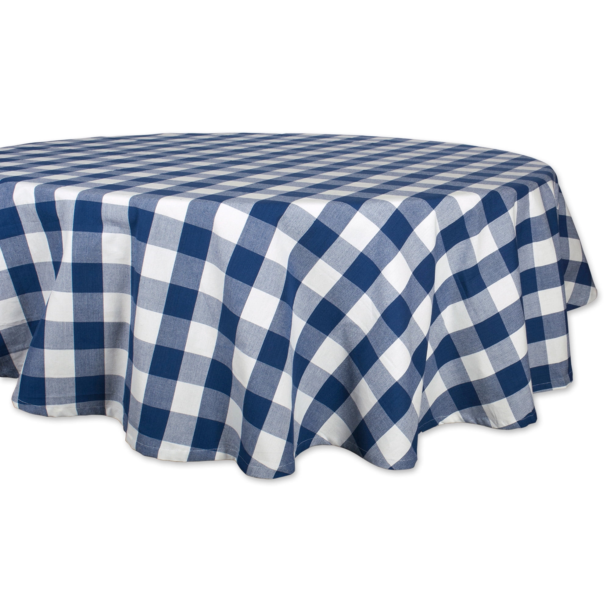 DII Navy Buffalo Check Tablecloth 70 Round, 100% Cotton - Walmart.com