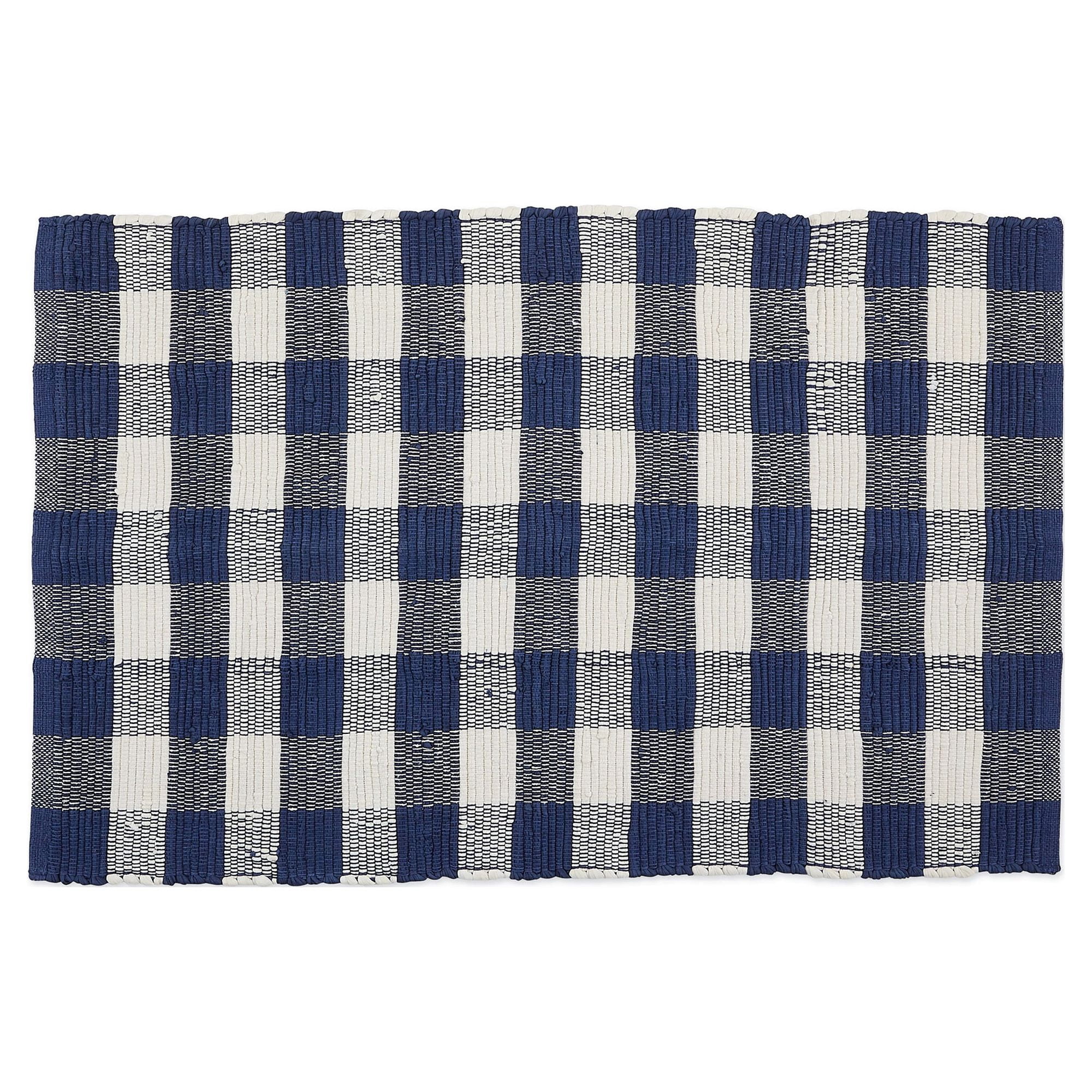 DII Navy & Cream Buffalo Check Rag Rug, 24" x 36" - Walmart.com