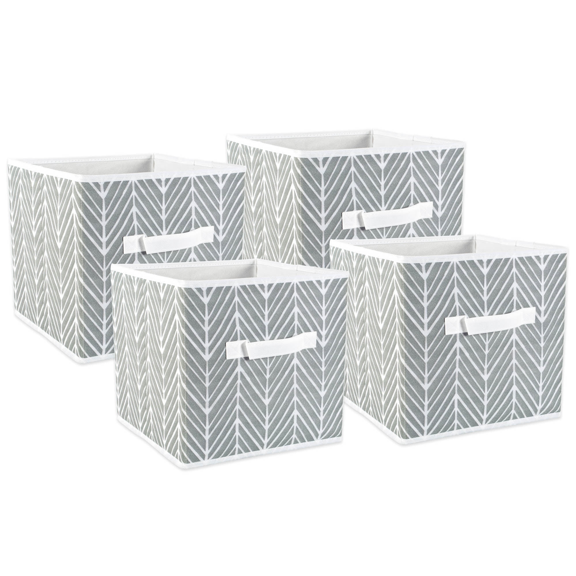 DII Non Woven Polyester Storage Bin, Herringbone, Gray, Small Set of 4 ...