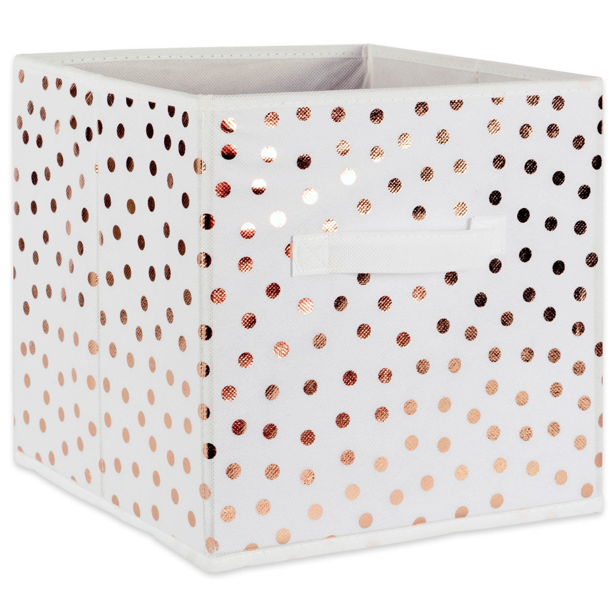 DII Non Woven Polyester Storage Bin, Polka Dot, White & Copper, Large ...
