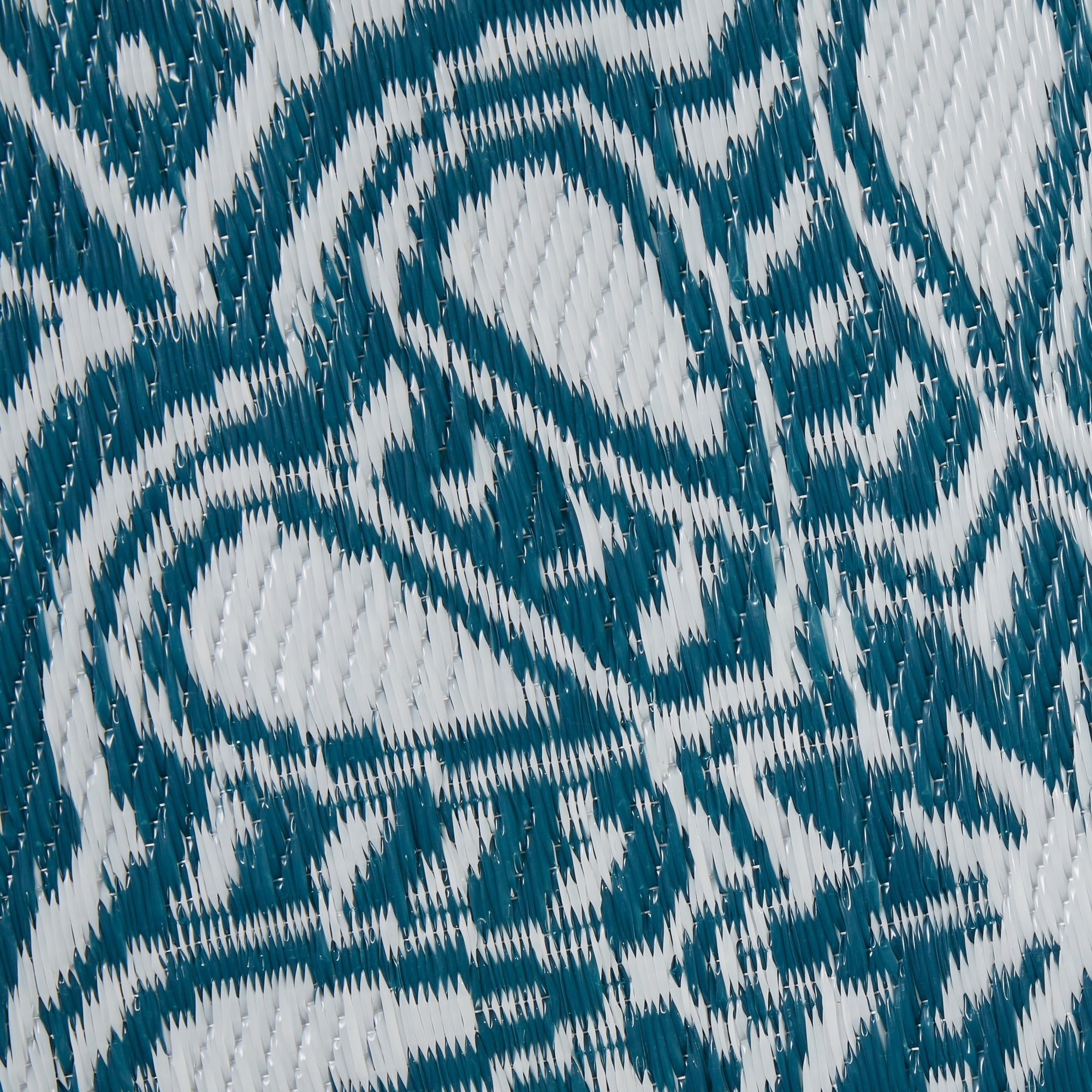 DII 5' Round Blue Sunflower Outdoor Rug, Floral Pattern, Reversible ...