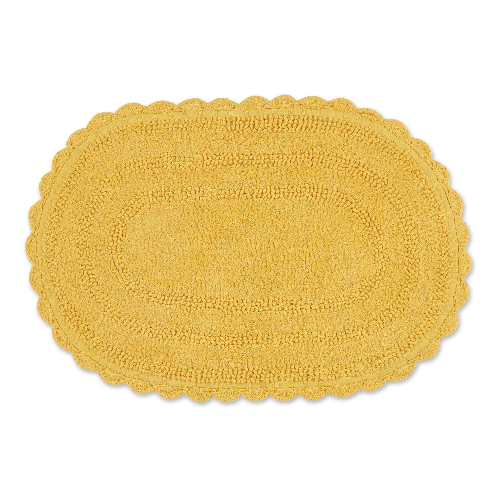 DII Oval Crochet Yellow Bathmat - Walmart.com