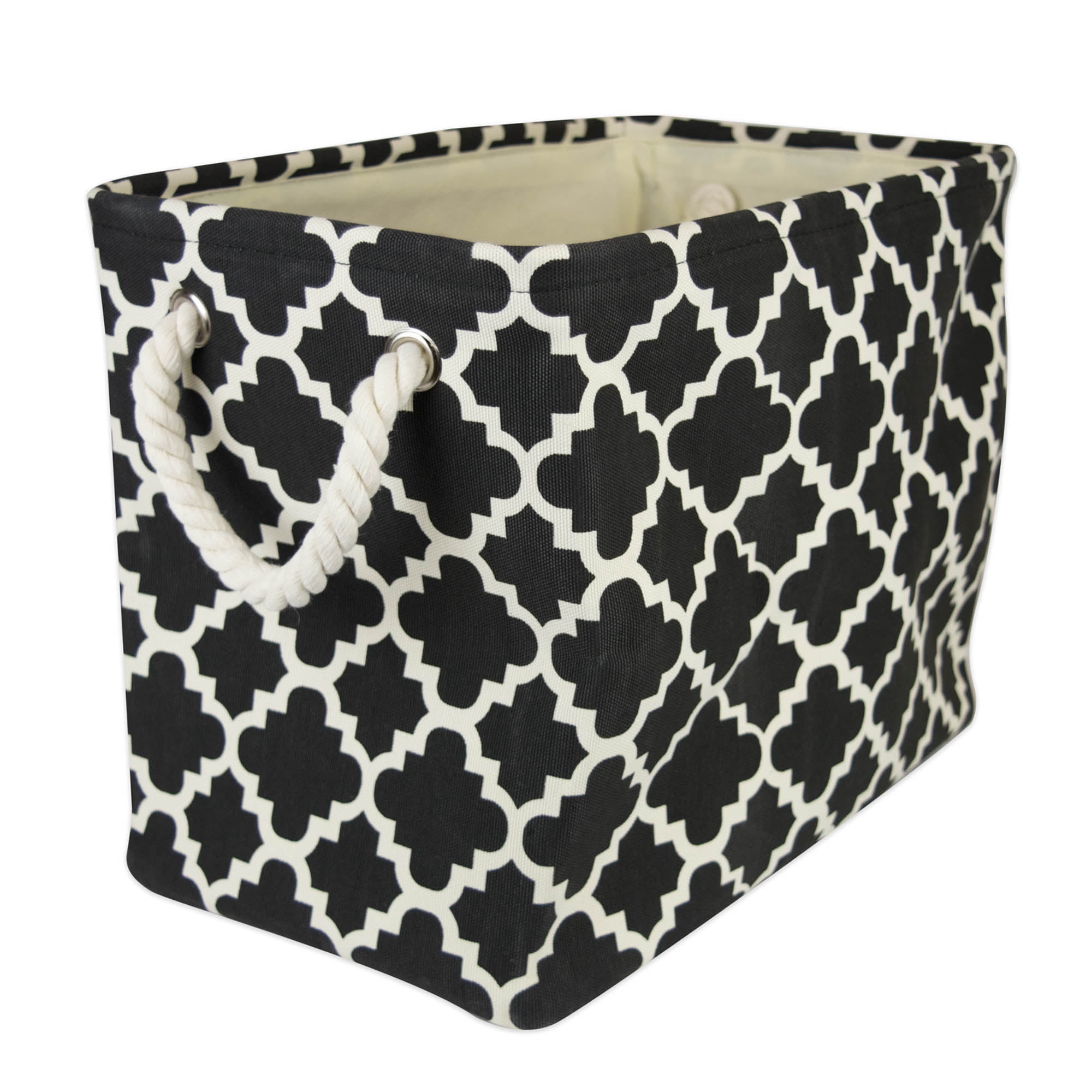 DII Polyester Container with Handles, Lattice Storage Bin, Large, Black ...