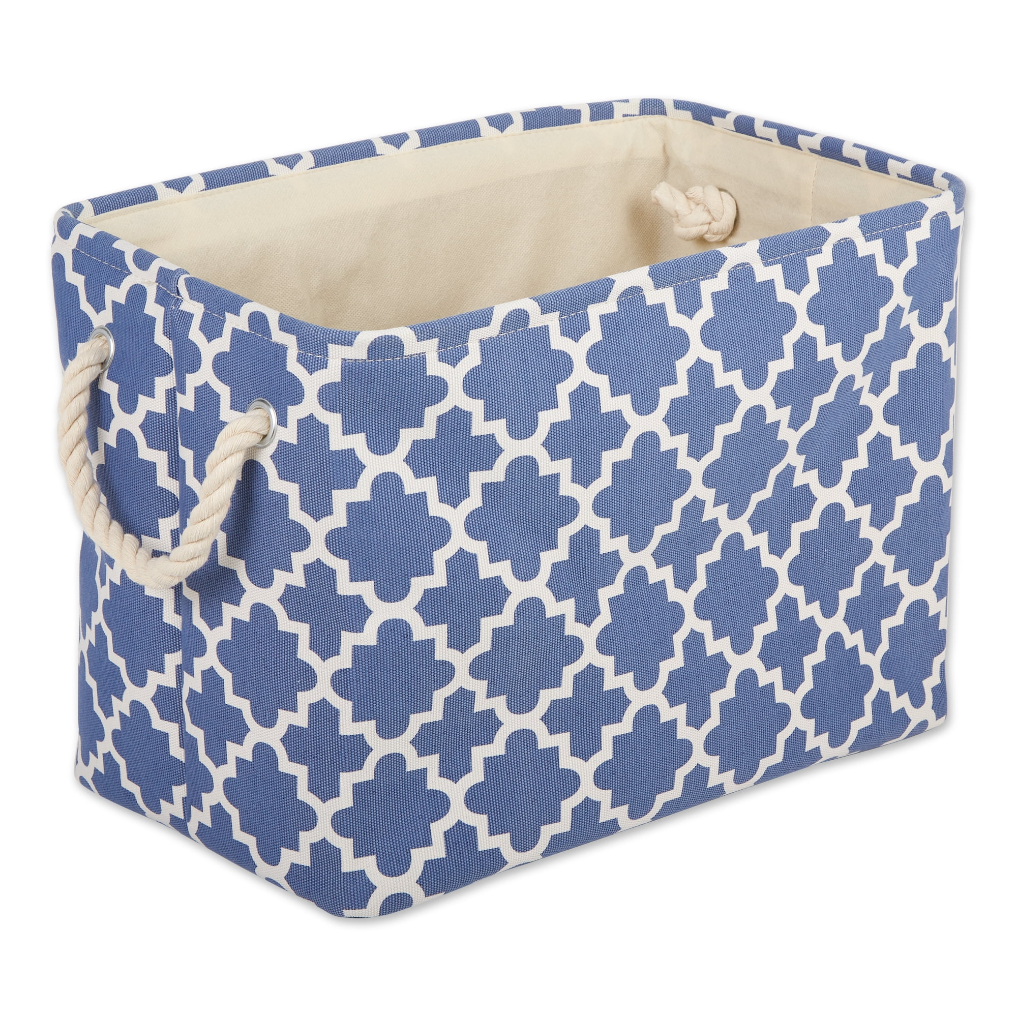 DII Polyester Bin Lattice French Blue Rectangle Large - Walmart.com