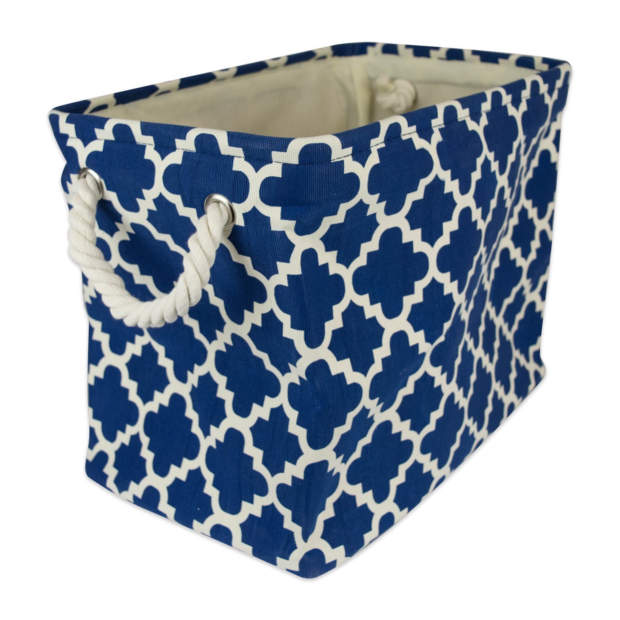 DII Polyester Container with Handles, Lattice Storage Bin, Large, Navy ...
