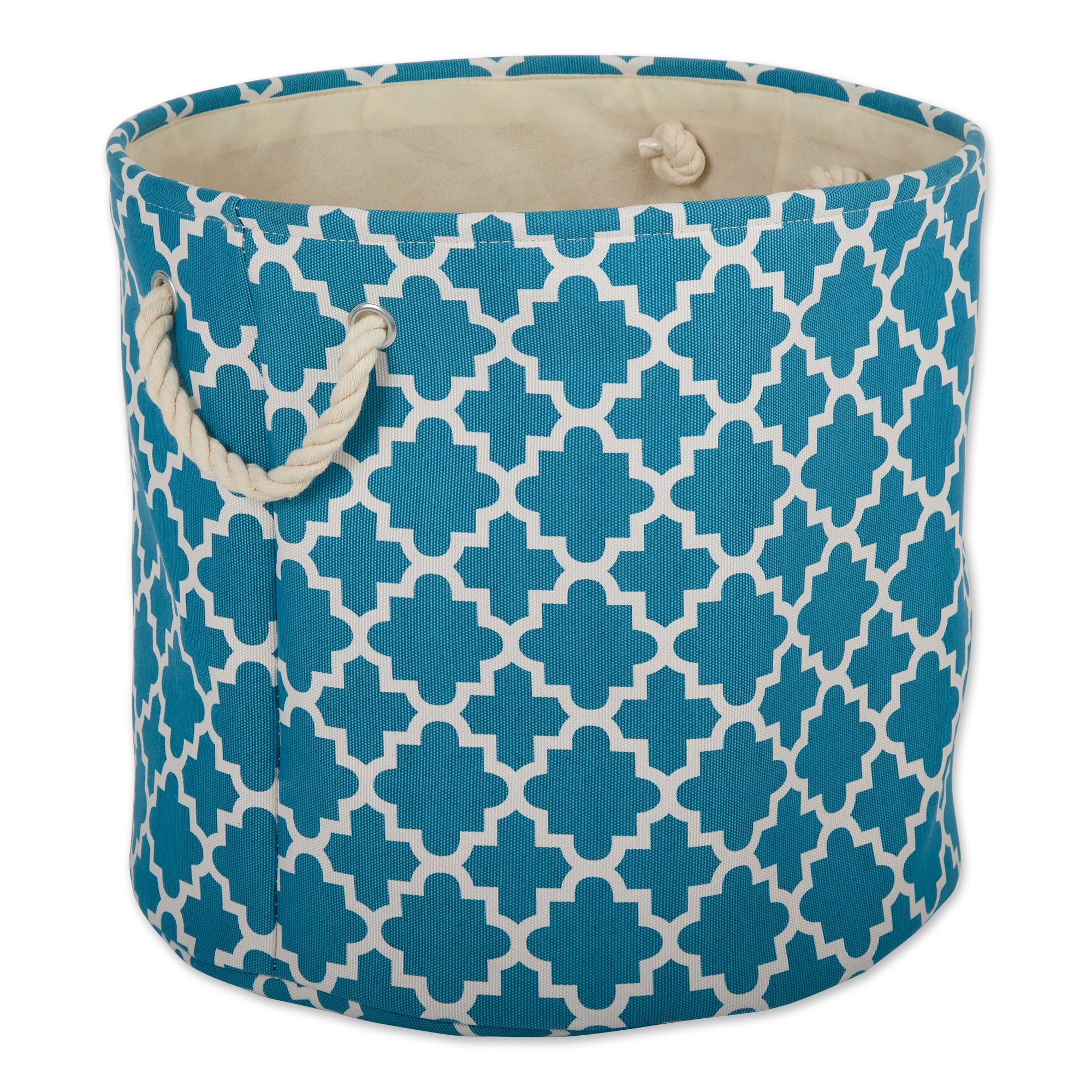 DII Polyester Container with Handles, Lattice Storage Bin, Large Round ...
