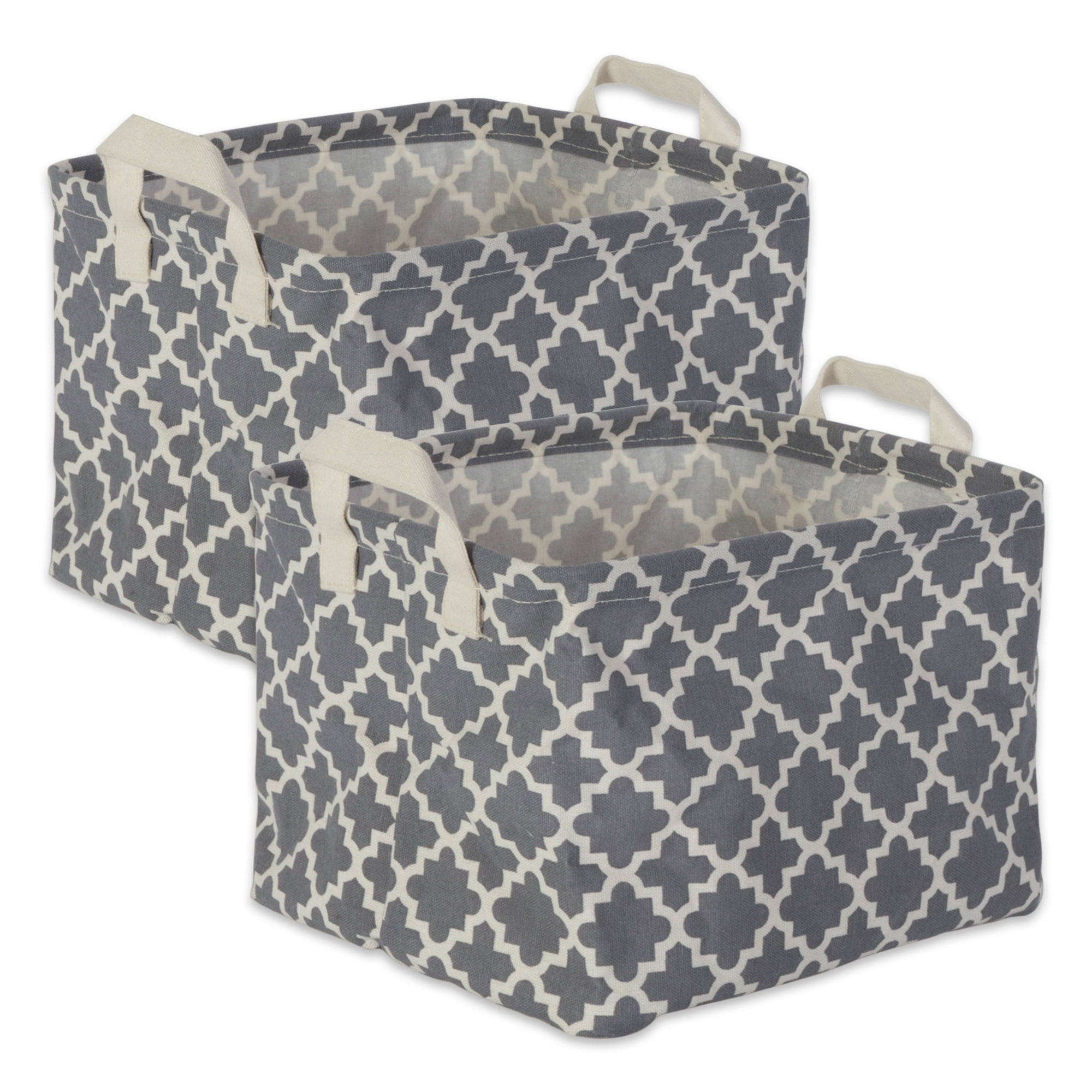 Contemporary Home Living Set of 2 Gray Rectangular Laundry Bin 12 ...