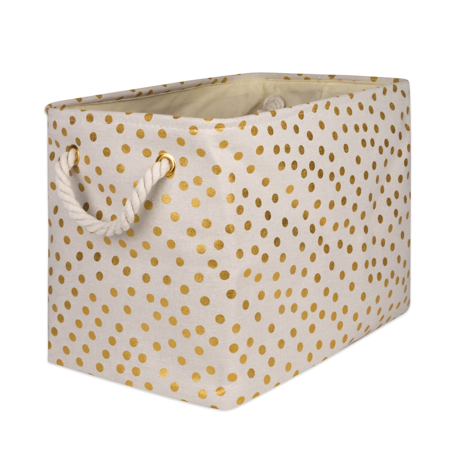 DII Polyester Storage Bin, Gold Metallic with Handles, Medium, Natural ...