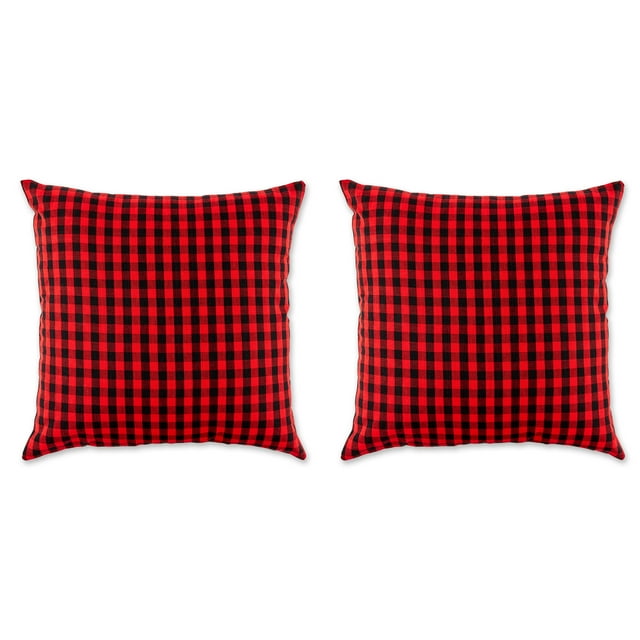 DII Red/Black Gingham Check Pillow 20x20 Set/2, 20x20" - Walmart.com