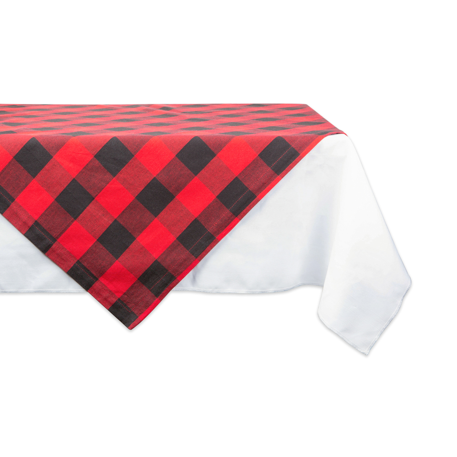 DII Red Buffalo Check Table Topper, 40x40", 100% Cotton - Walmart.com