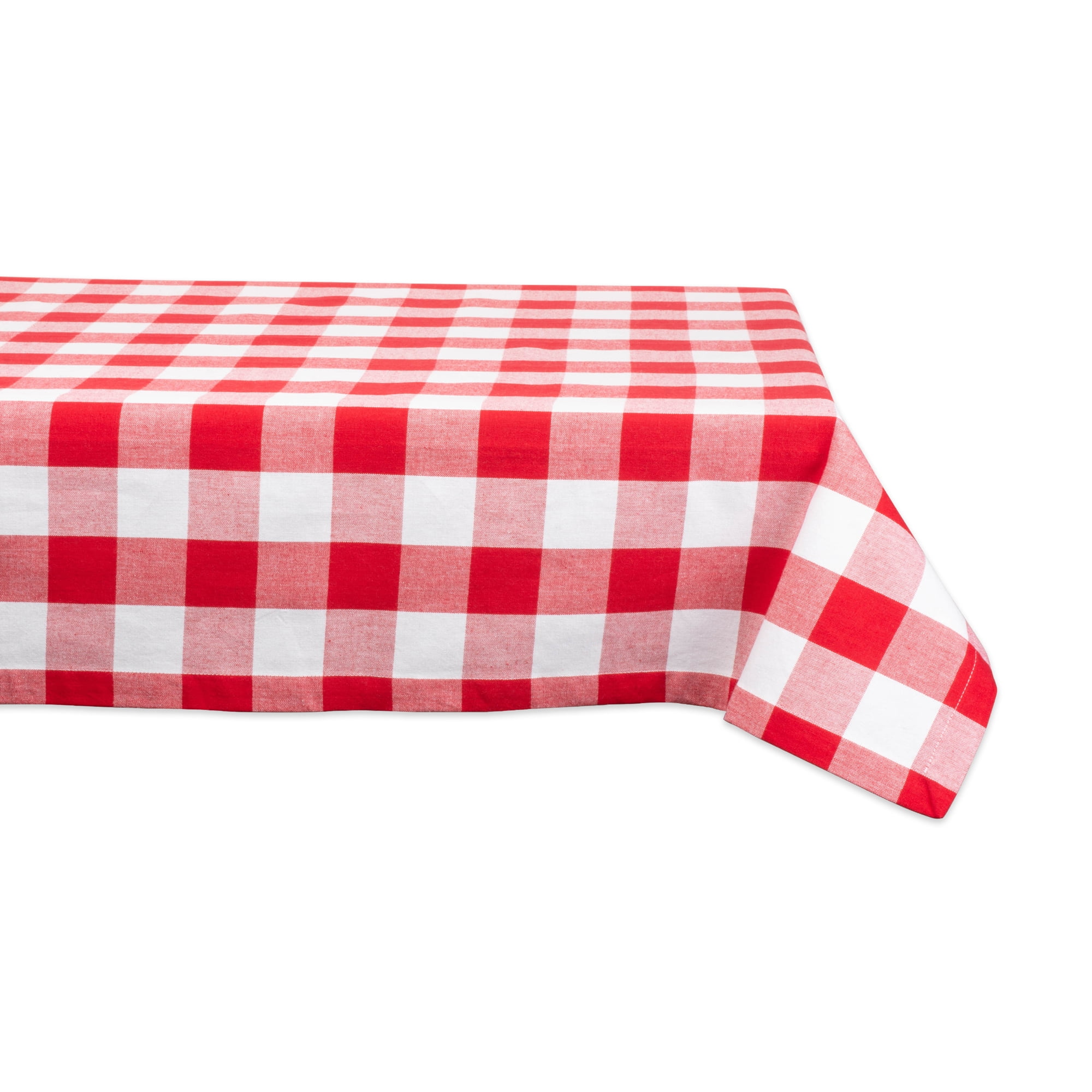 DII Red & White Buffalo Check Tablecloth, 60x104", 100% Cotton ...
