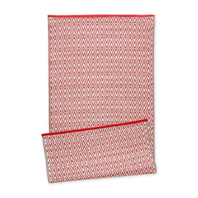 DII Reversible Indoor/Outdoor Diamond Woven Rug, 3x6', Rust - Walmart.com