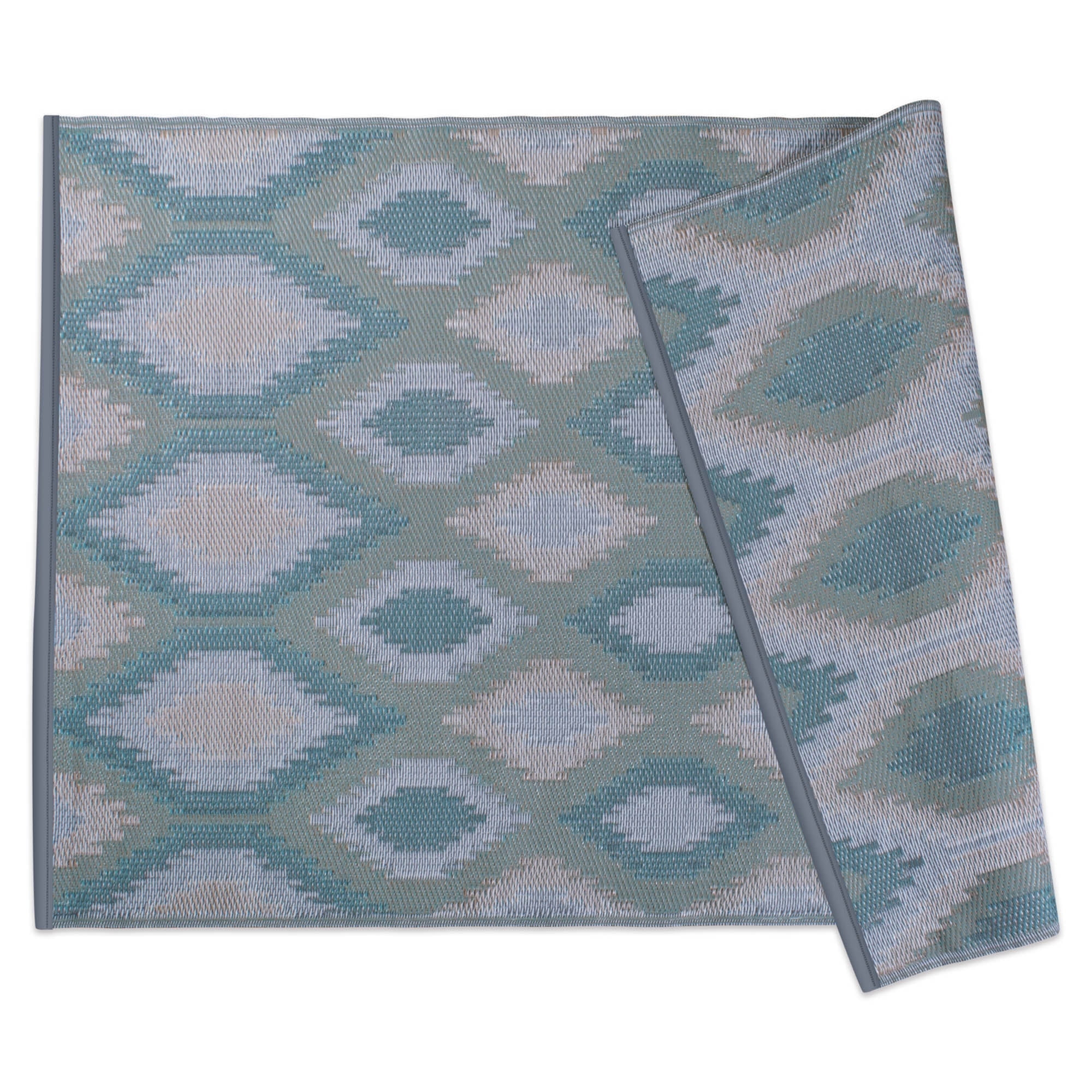 DII Reversible Indoor/Outdoor Ikat Woven Rug, 4x6, Green, Lightweight ...