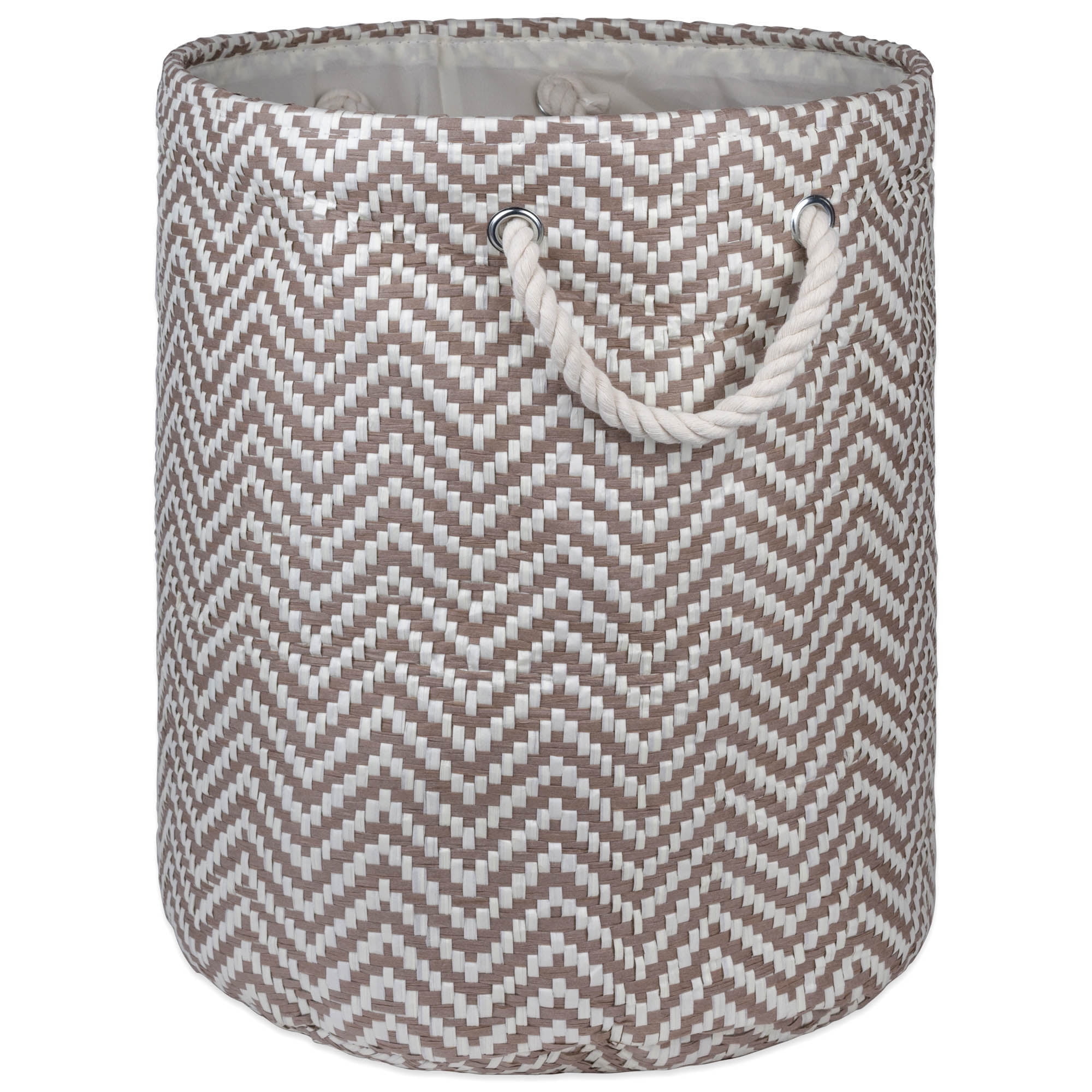DII Round Chevron Decorative Bin, Medium, Woven Paper, Multiple Colors ...