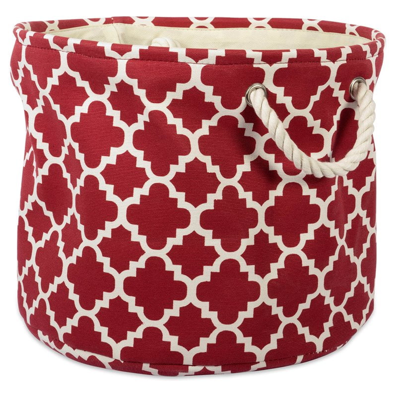 DII Round Lattice Decorative Bin, Large, 100% Polyester, Multiple ...