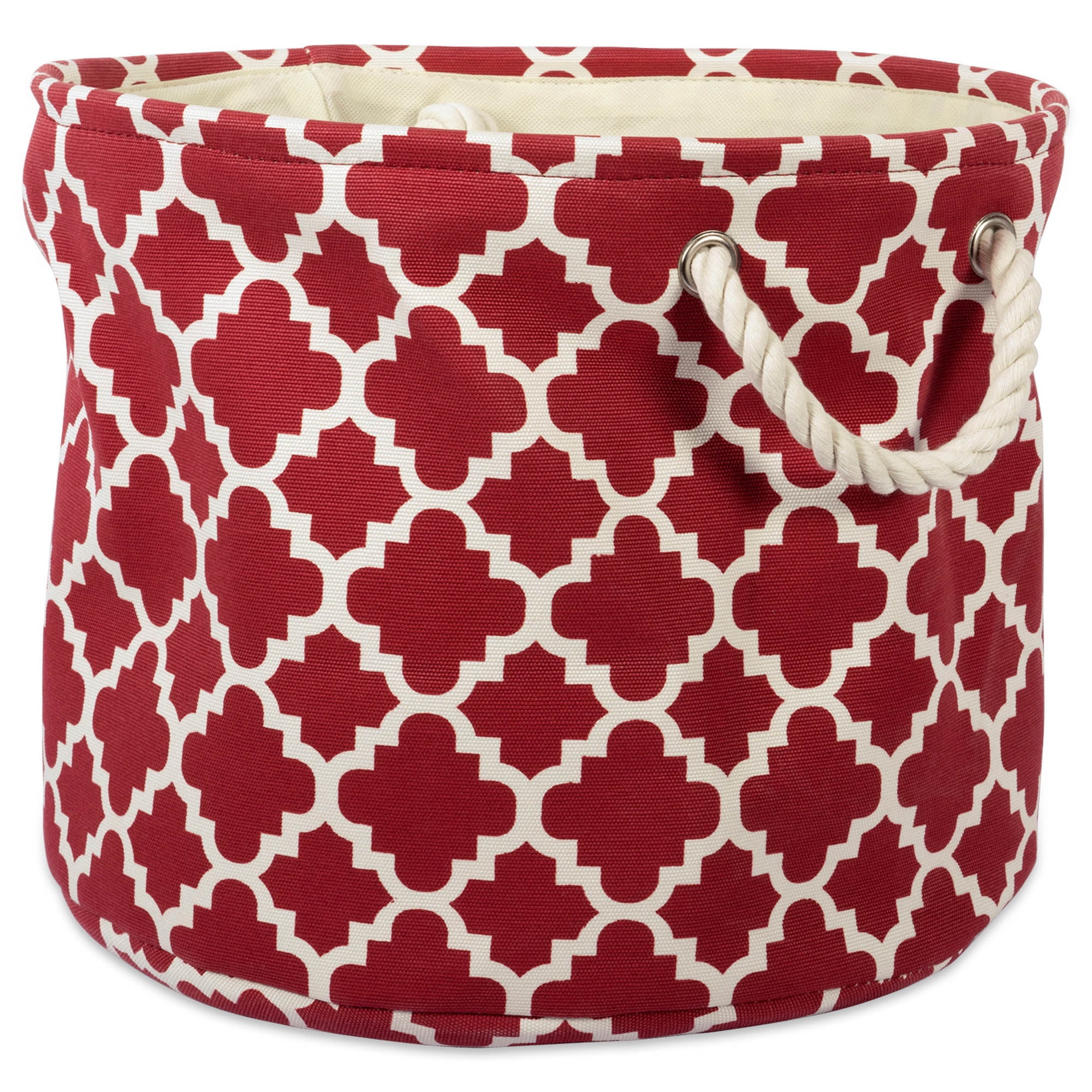 DII Round Lattice Decorative Bin, Medium, 100% Polyester, Multiple ...