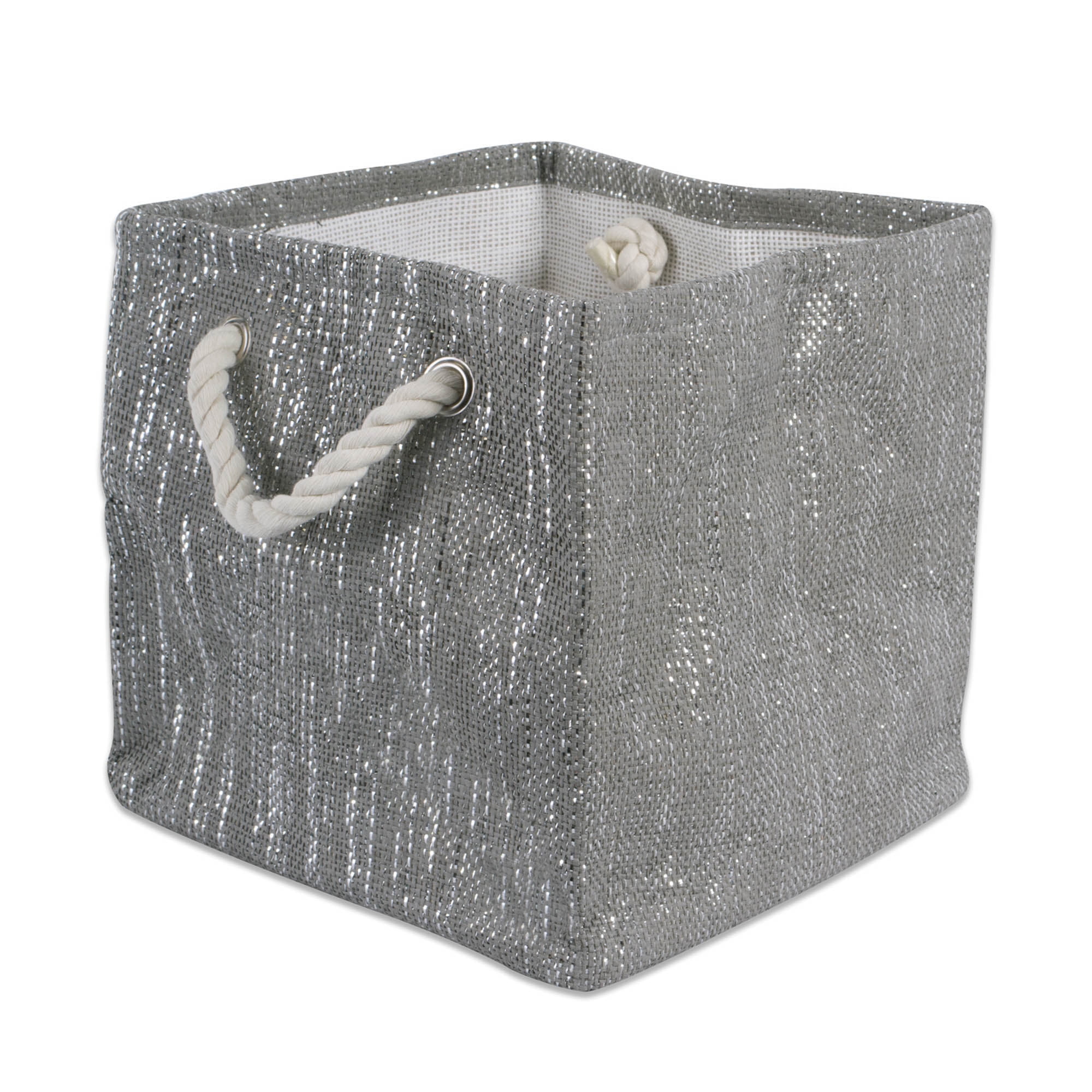 DII Round Lurex Decorative Bin, Large, Woven Paper, Multiple Colors ...