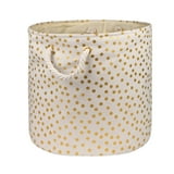 DII Polyester Storage Bin, Gold Metallic with Handles, Large Round ...