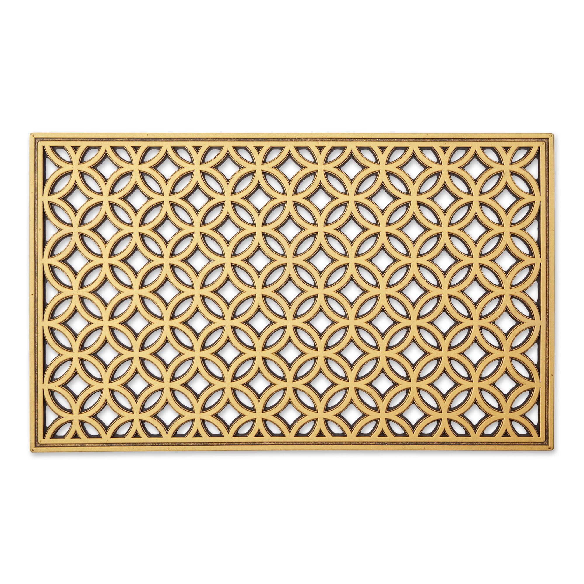 DII Rubber Doormats Collection All Weather, 18x30", Gold Double Ring ...