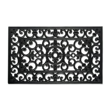 RugSmith Moulded Trellis Half-round Rubber Outdoor Doormat, 18" x 30 ...