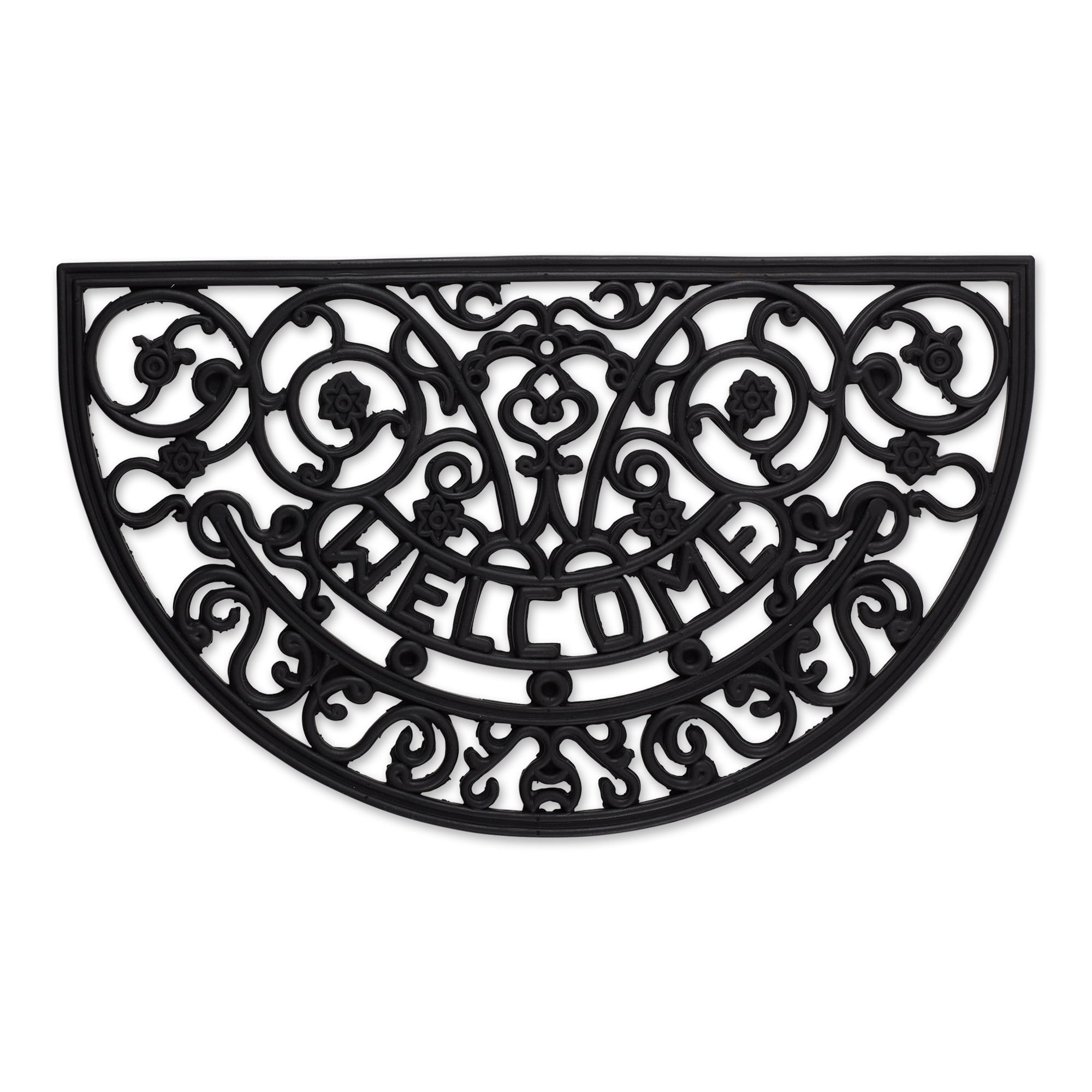 DII Rubber Doormats Collection All Weather, 18x30", Welcome Half Moon ...