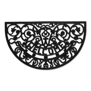 RugSmith Moulded Trellis Half-round Rubber Outdoor Doormat, 18" x 30 ...