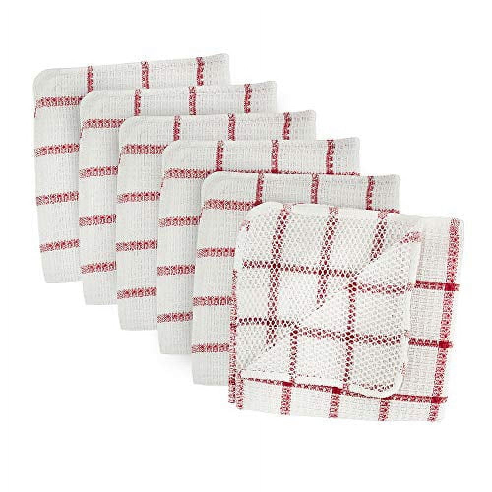 DII Scrubber Dishcloths Collection Windowpane Dishrag Set, 12x12, White ...