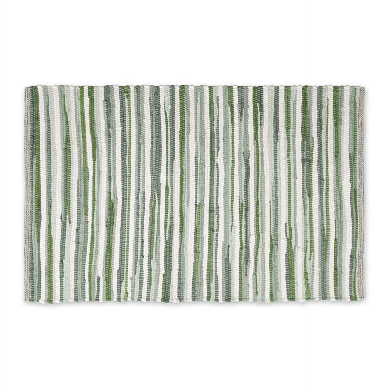 DII Slim Stripe Contemporary Chindi Green Striped Area Rugs, 2' x 3 ...