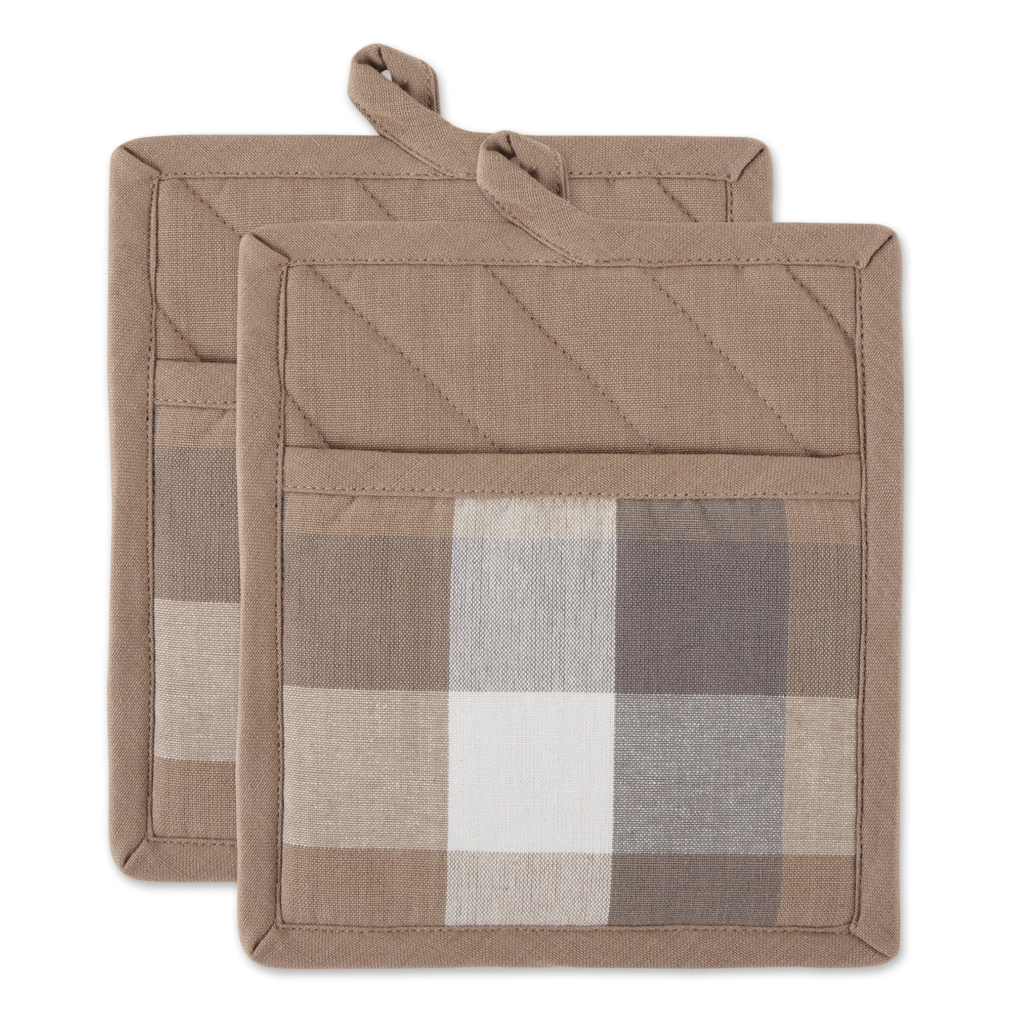 DII Stone Tri Color Check Potholder (Set of 2) - Walmart.com