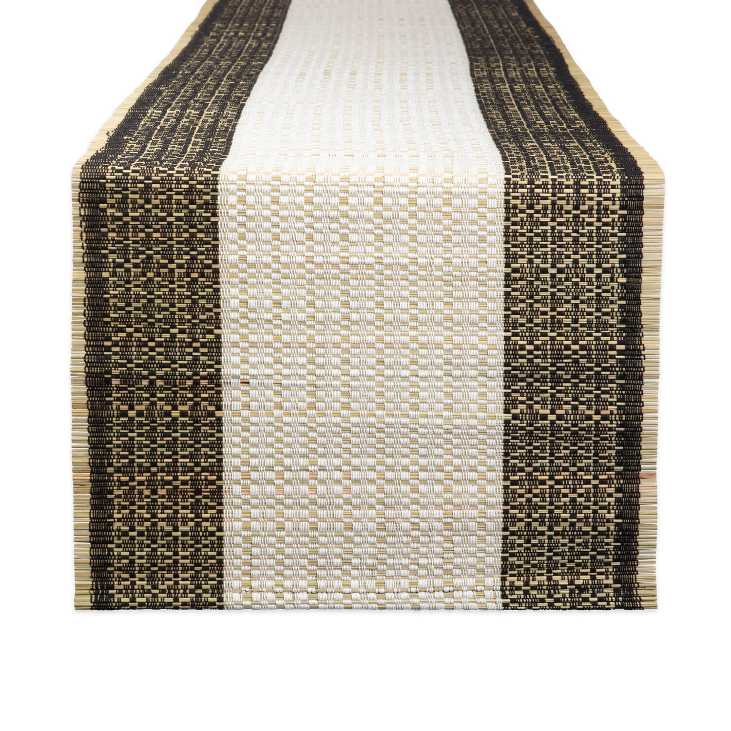 DII 14x72" Modern Cotton Urban Oasis Reed Table Runner in Multi-Color ...
