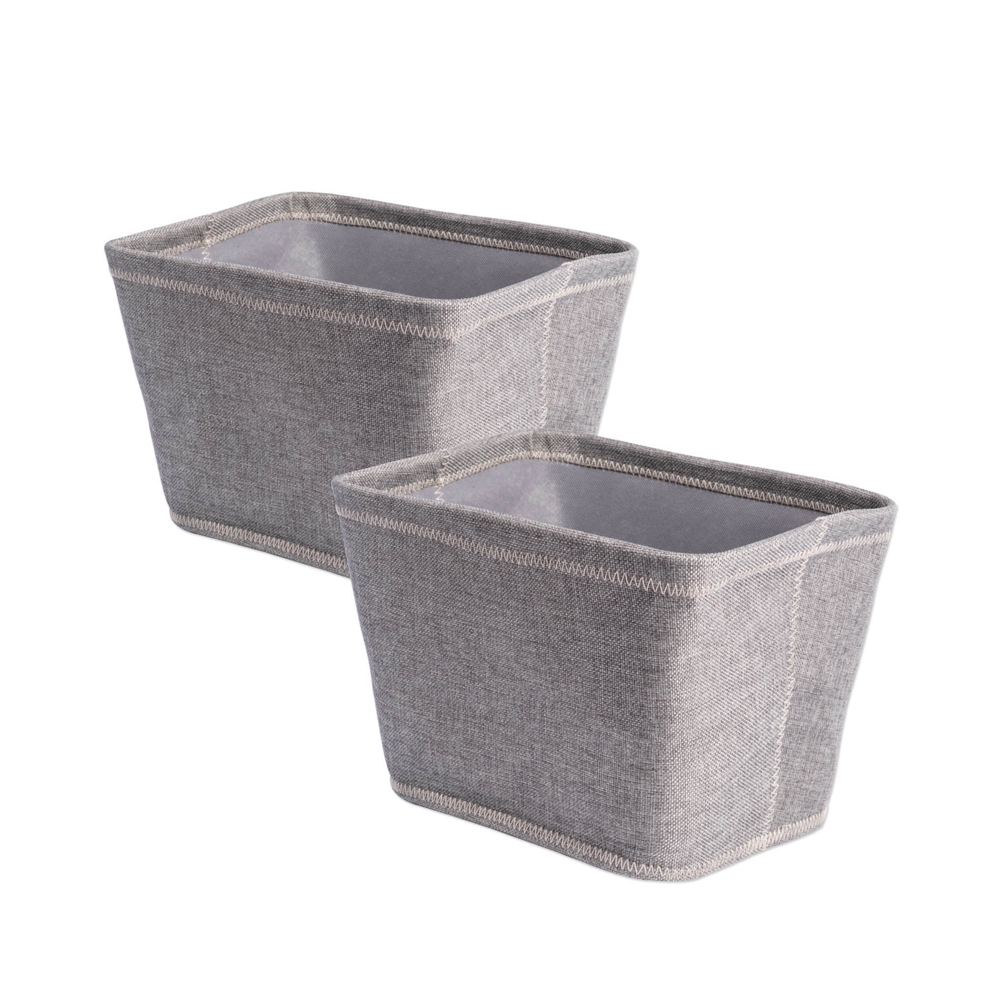 DII Poly Bin Zig-Zag Stitch Variegated Gray Trapezoid 12x10x8 Set/2 ...