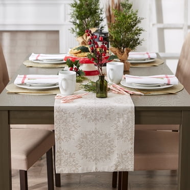 Red Tinsel Plaid Fringed Table Runner 13x72 - Walmart.com