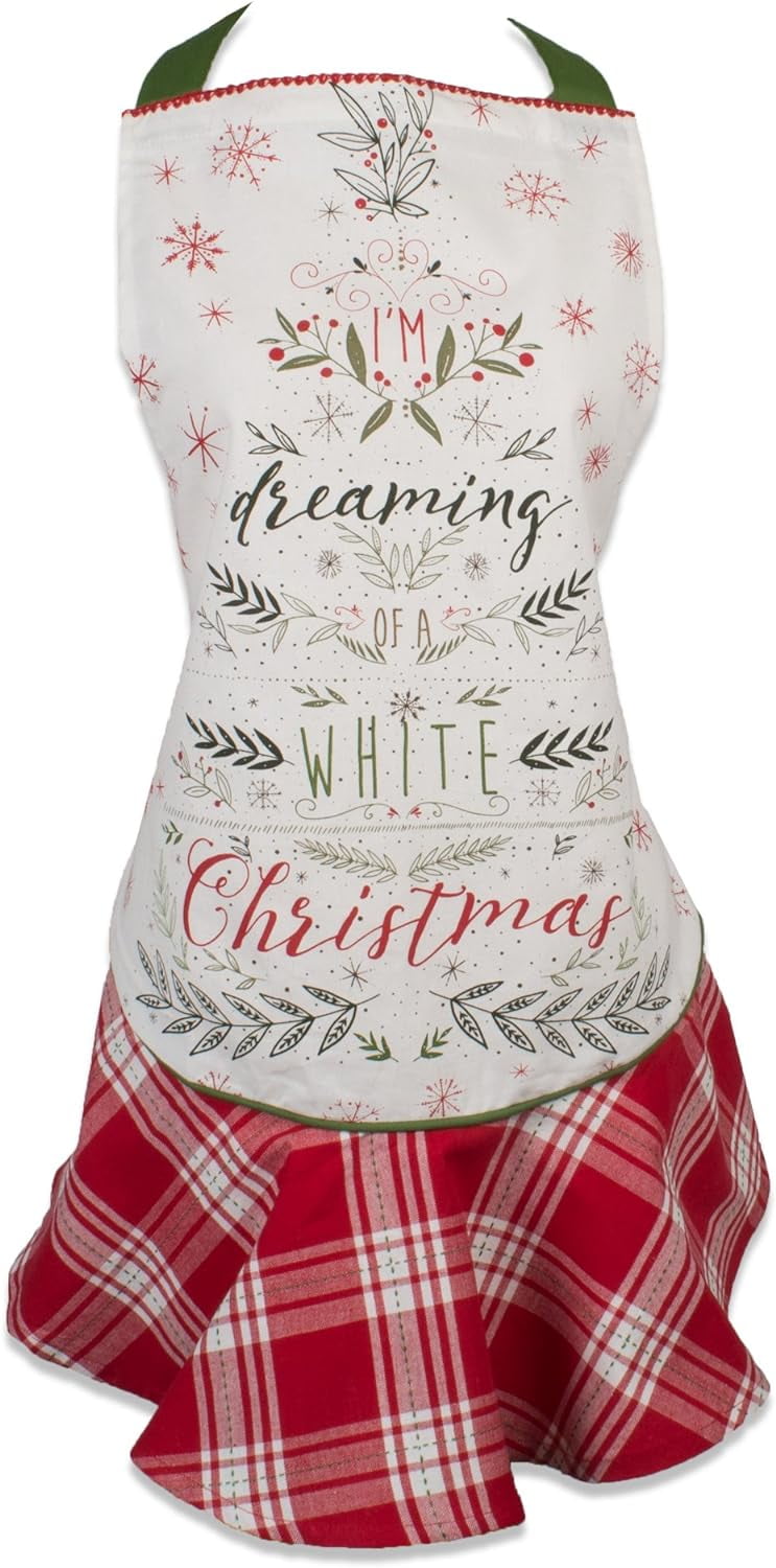DII Women's Christmas Kitchen Apron Adjustable Adult Size for Cooking ...