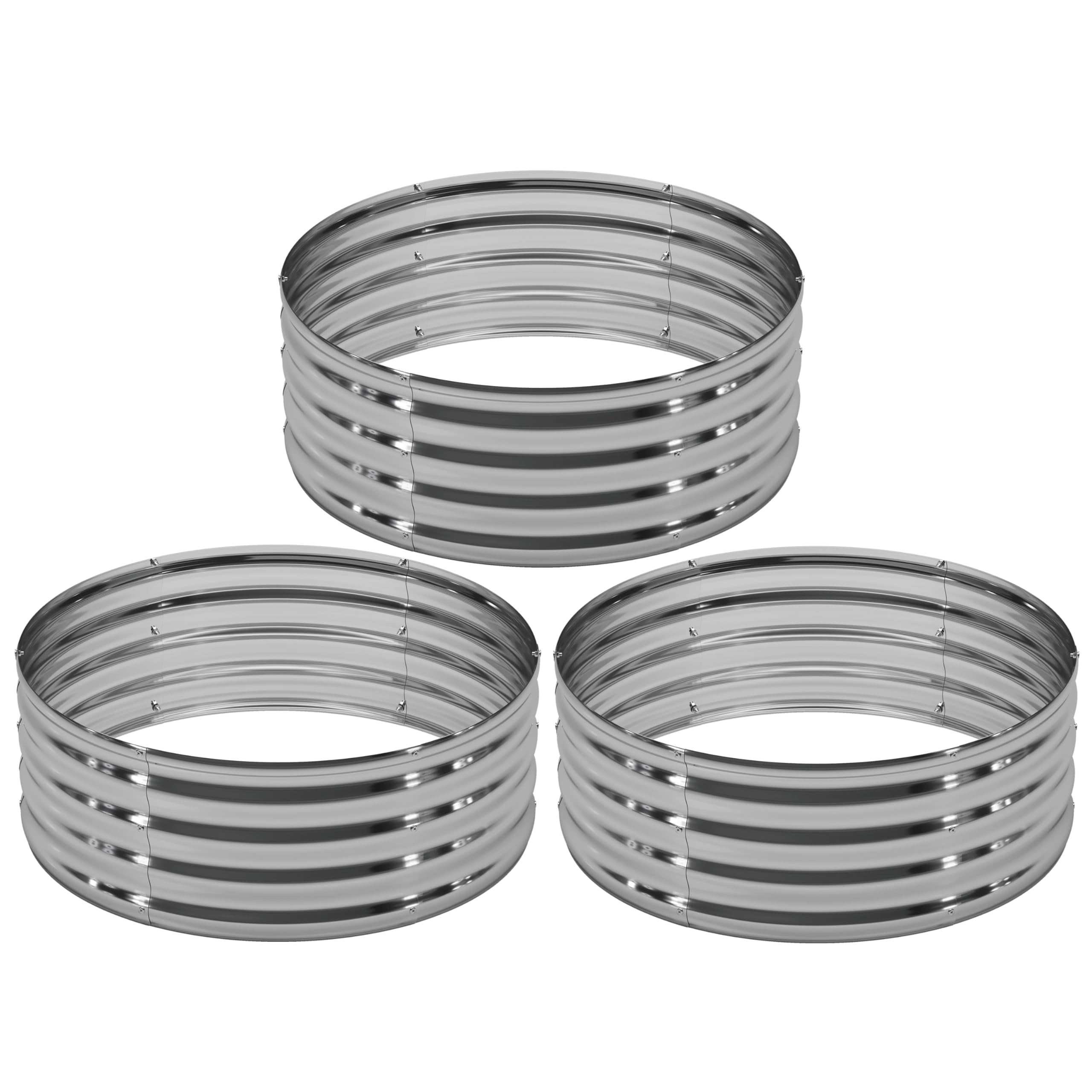 DIIYIV 3PCS 2x2x1FT Galvanized Raised Garden Bed Kit,Vegetable Boxes ...