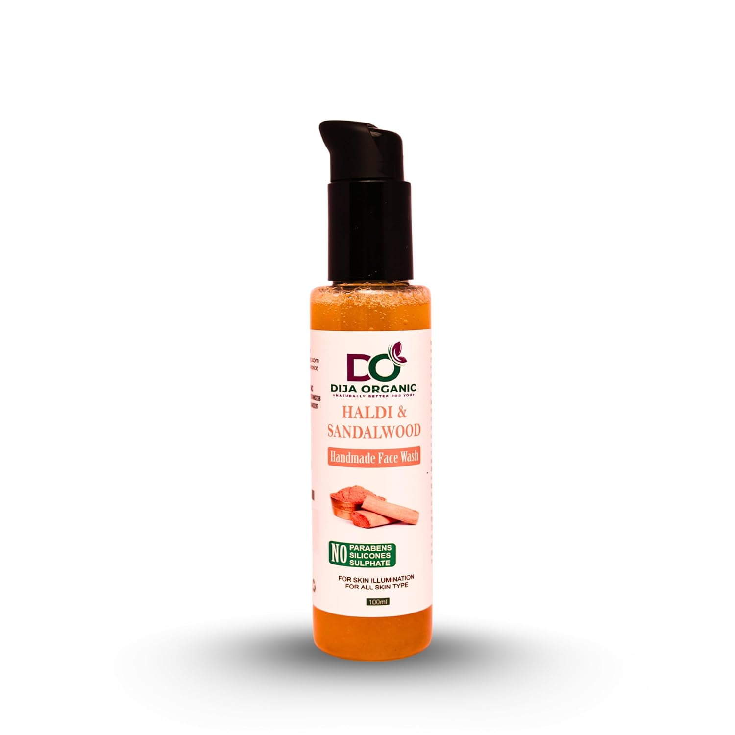 DIJA ORGANIC Sandalwood Face Wash for Men Women 100ml Daily Use Gentle ...