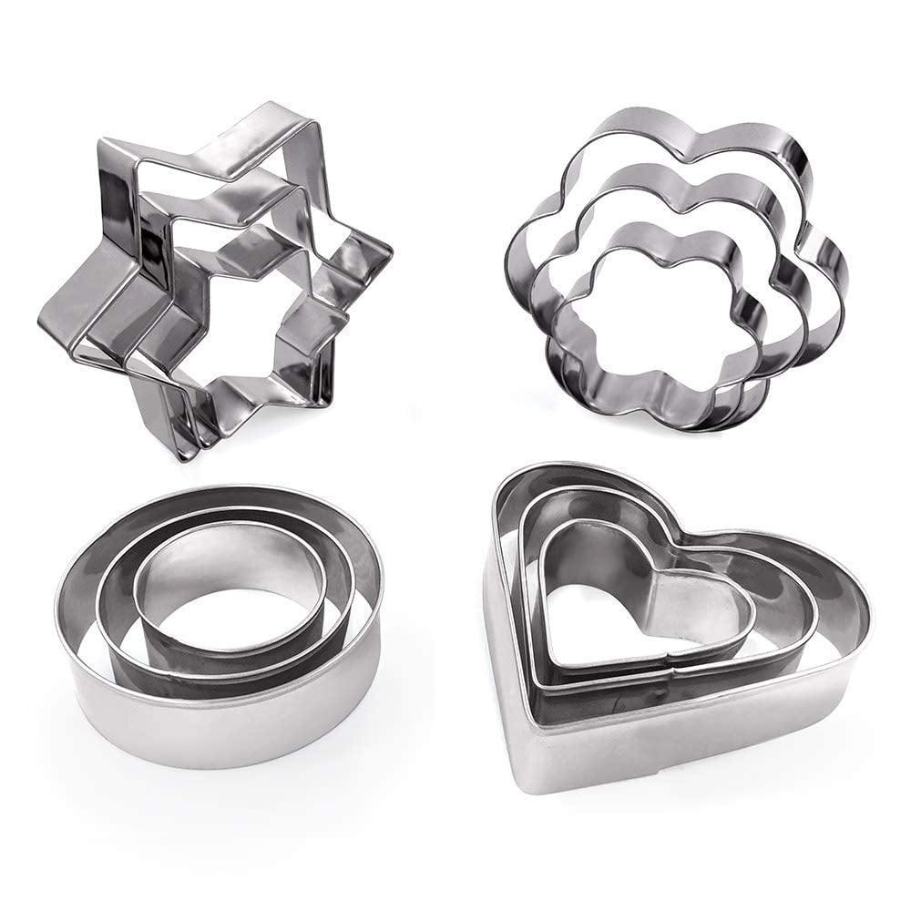 DIKSUL Cookie Shapes Cutters for Kitchen Stainless Steel Heart Flower ...