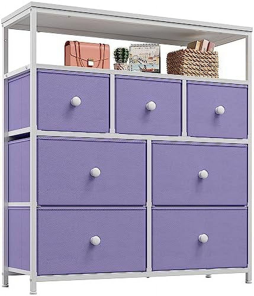 DIKTESSA Pink Dresser for Bedroom Dresser for Girls Bedroom with 7 ...
