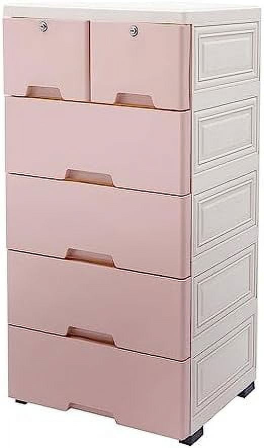 GVJMTKP Plastic Drawers Dresser Plastic Dresser Dtorage 6 Drawers and 2 ...