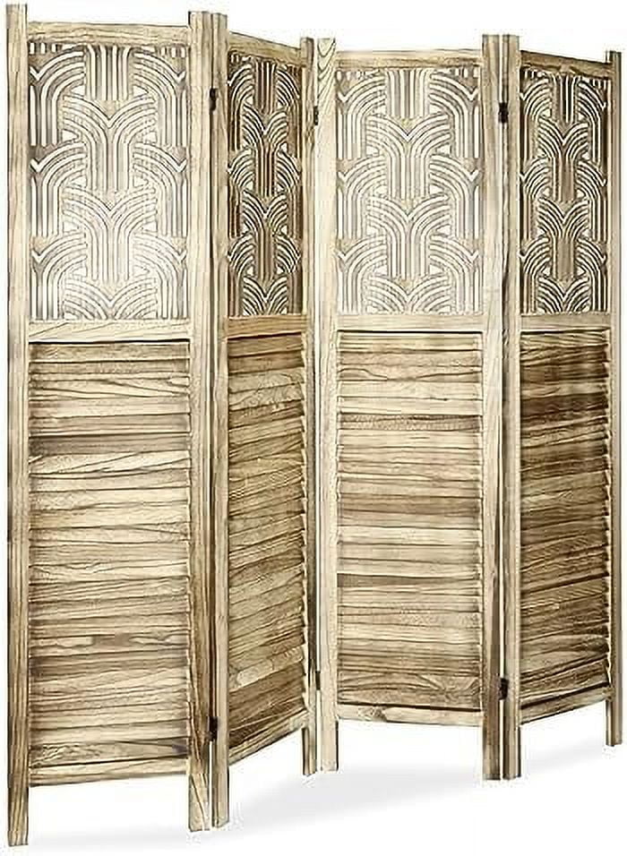 DIKTESSE 4 Panel Room Dividers Fully Assembled 5.6Ft Carved Room ...