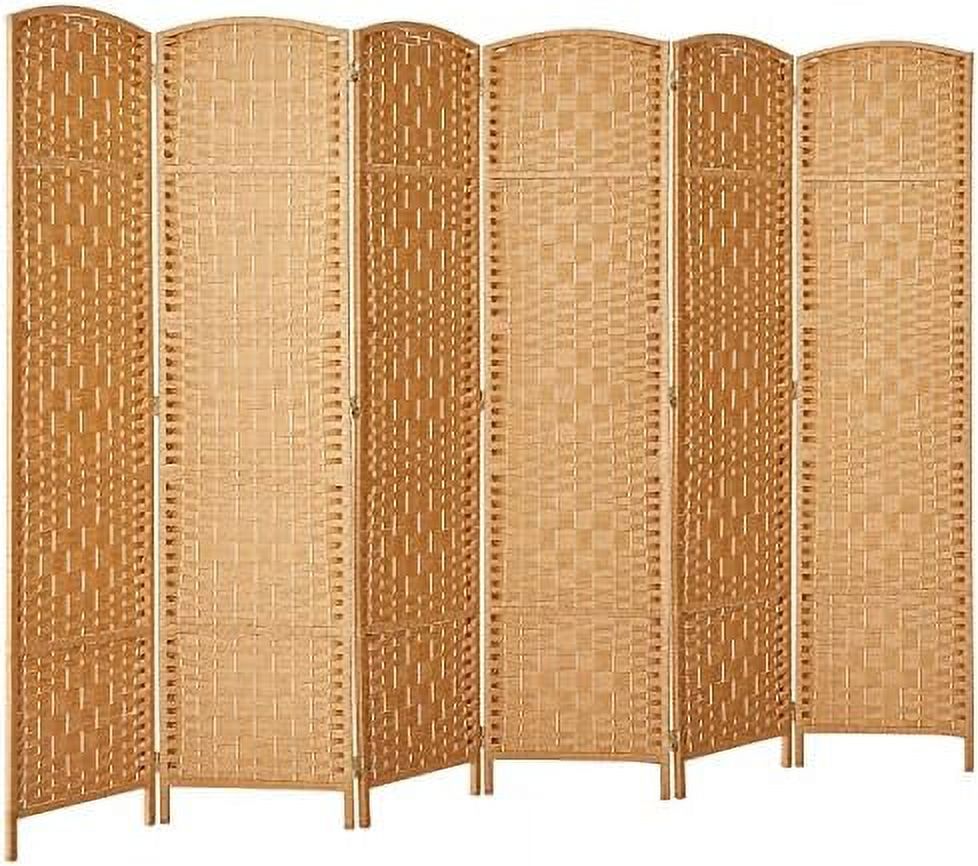 DIKTESSE RHF 6 Ft. Tall Extra Wide- Weave Fiber Room Divider 8 Panel ...