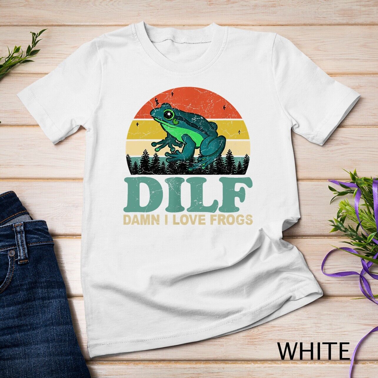 DILF-Damn I Love Frogs Funny Saying Frog-Amphibian Lovers Unisex T ...