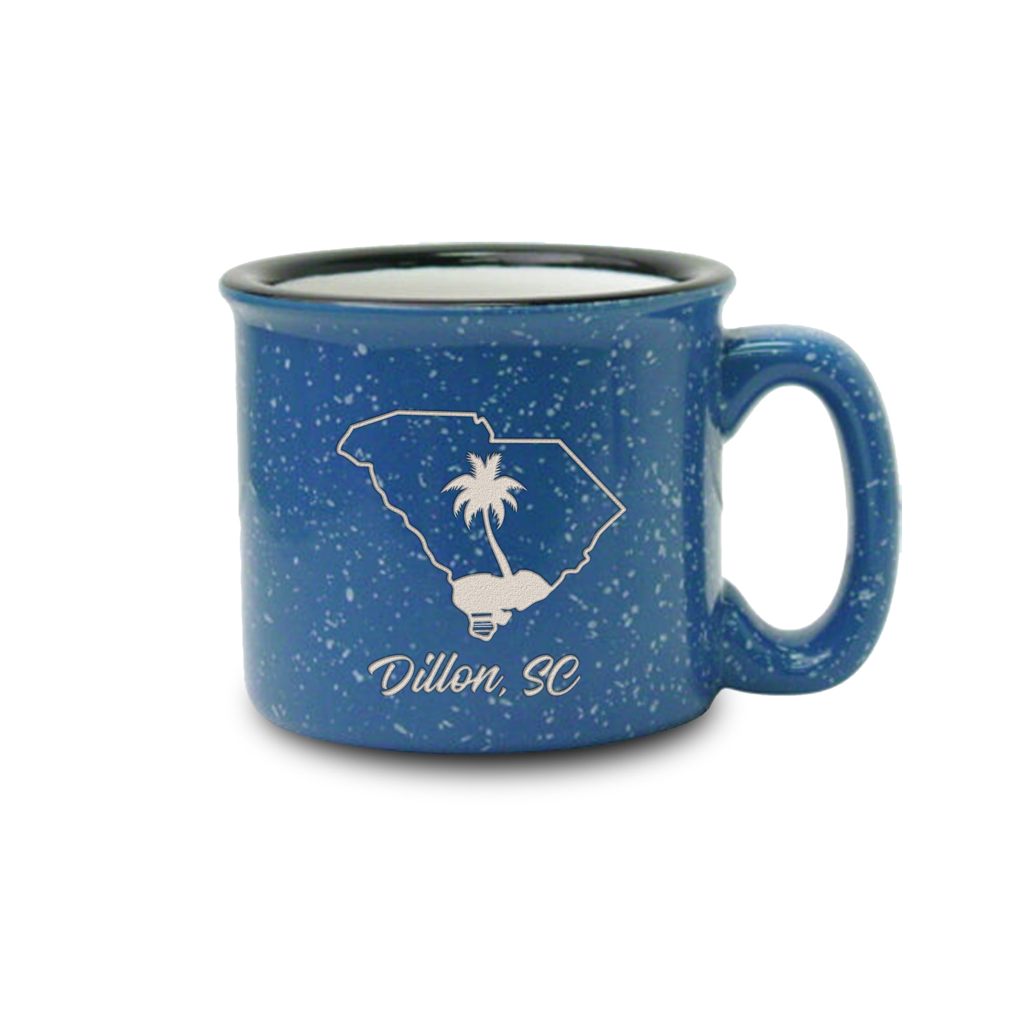 DILLON SOUTH CAROLINA WITH STATE OUTLINE AND PALMETTO TREE 12OZ LASER ...