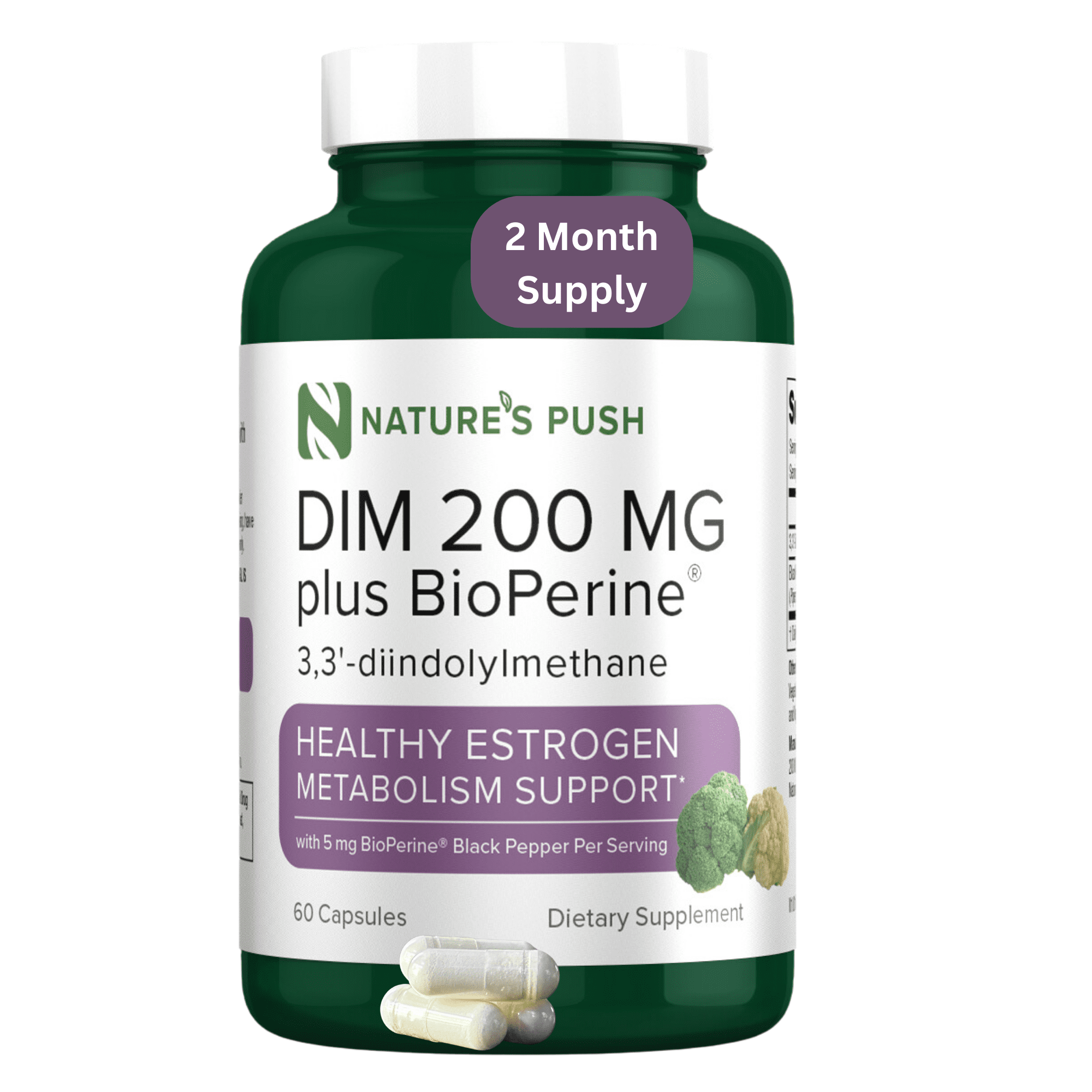 DIM 200mg Diindolylmethane with BioPerine Black Pepper - Walmart.com